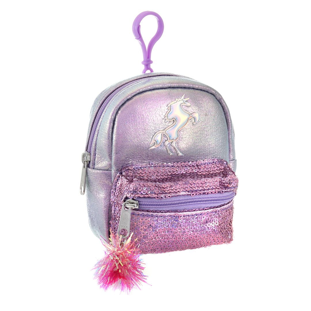 Wonder Nation Girls Mini-Backpack Keychain/Bag Clip with Pouch, Purple ...