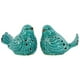 Porcelain Bird Set Of Two - Turquoise - Walmart.com