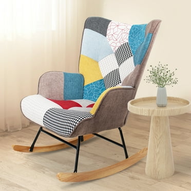Mid-Century Modern Jayce Gray Rocking Chair - Walmart.com