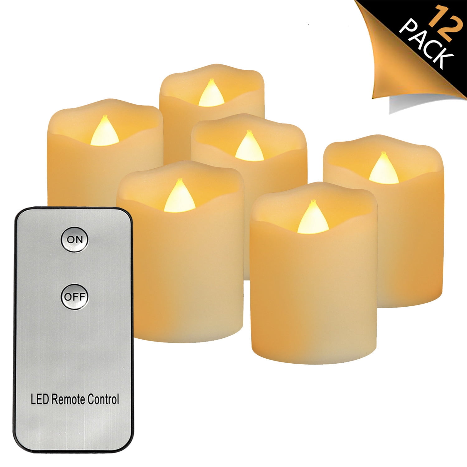 12 Pack of 2 Key Remote Control LED Electronic Candle with Dancing ...