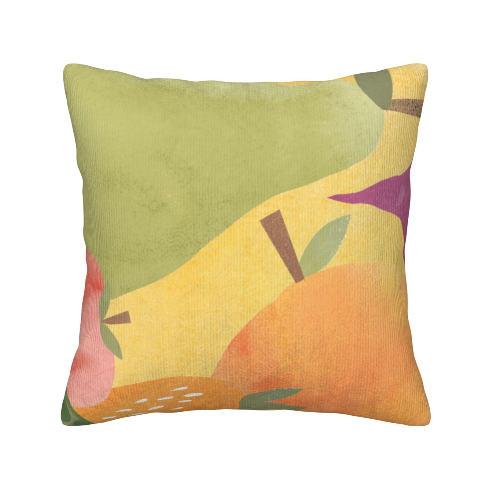 Square Throw Pillow Covers with Core, Fruit and Vegetable Watercolor ...