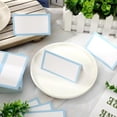 100Pcs Dusty Blue Place Cards 3.5 x 2 Inch White Blank Tented Cards ...