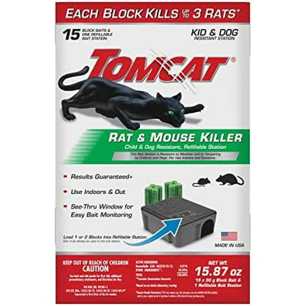 Tomcat Rat & Mouse Killer Child & Dog Resistant, Refillable Station, 1 ...
