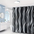 Black and White Wave Pattern, Simple Fashion Style Printed Shower ...