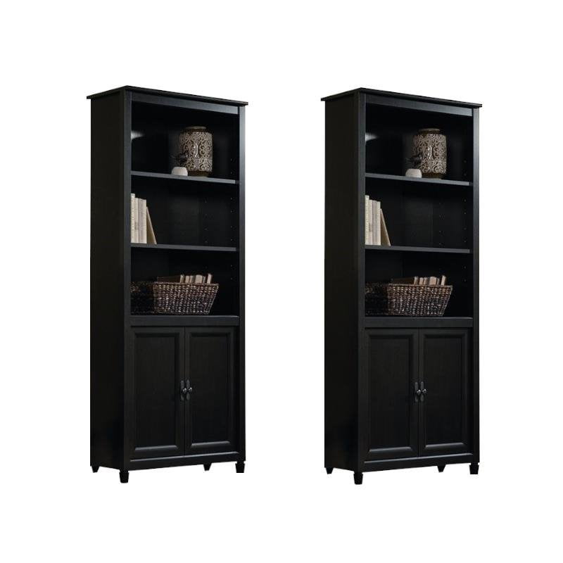 (Set of 2) Wooden Library Bookcase in Estate Black - Walmart.com