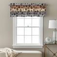 Dog Claws Painting Valances for Windows Vintage Blue Wood Striped Farm ...
