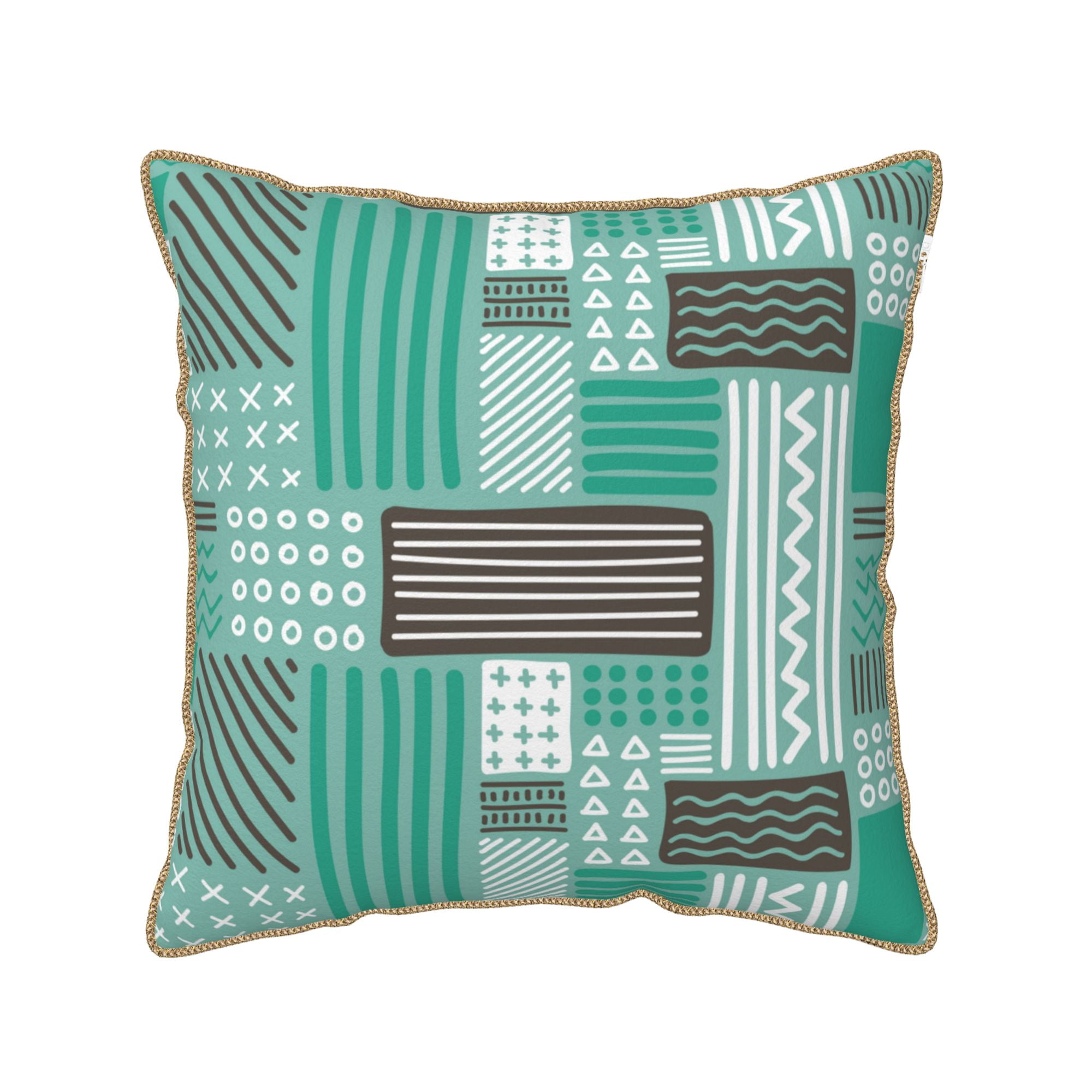 ZNDUO Green Doodle Seamless Pattern Throw Pillows for Couch-Indoor ...