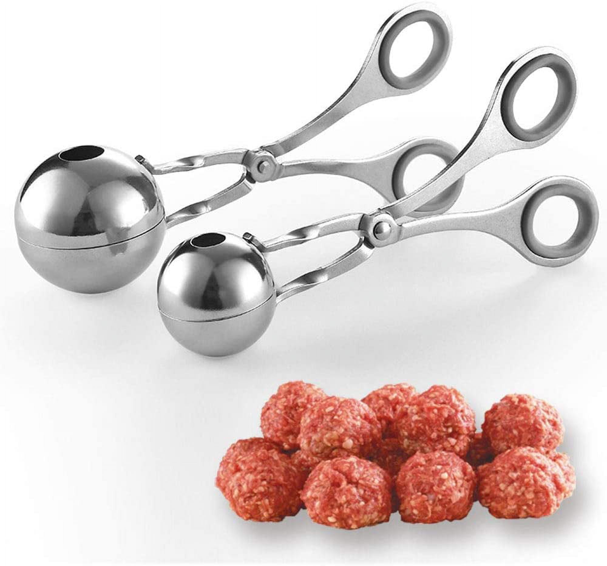 Qucyy 2 Pack None-Stick Meat Ballers Stainless Steel Meat Baller Tongs ...