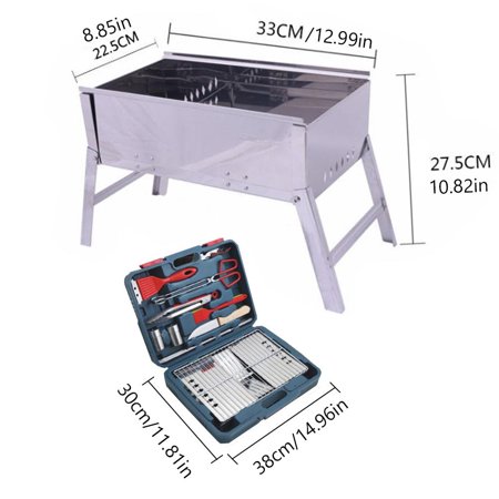 19 Pieces Upgrade Folding Barbeque Grill Kits Upgrade Folding Barbeque ...