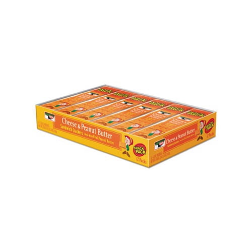 Sandwich Crackers Cheese and Peanut Butter, 8-Piece Snack Pack, 12/Box ...