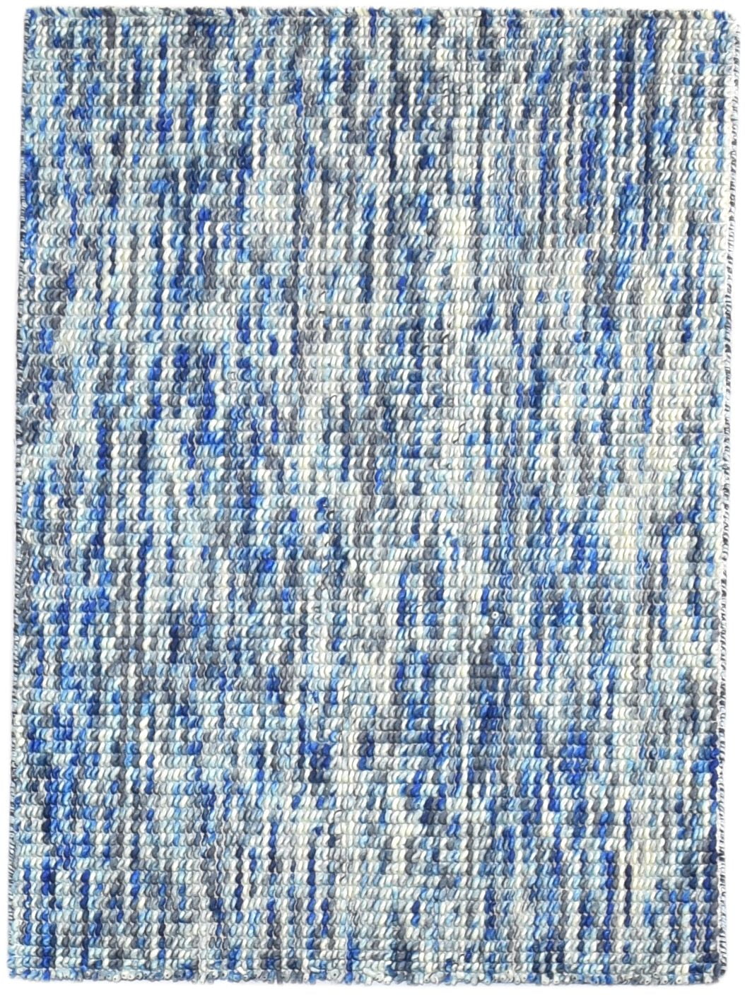 Wool Blue Rug 3' X 4' Modern Dhurrie Bohemian Abstract Small Carpet ...