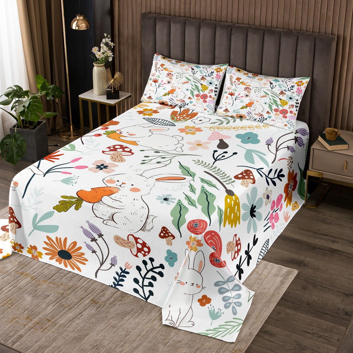 Click here for Yst Cute Rabbit King Bedspread Set For Girls mushr... prices