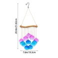 21“ Coastal Starfish Wind Chime, Colorful Glass Hanging Ornament ...