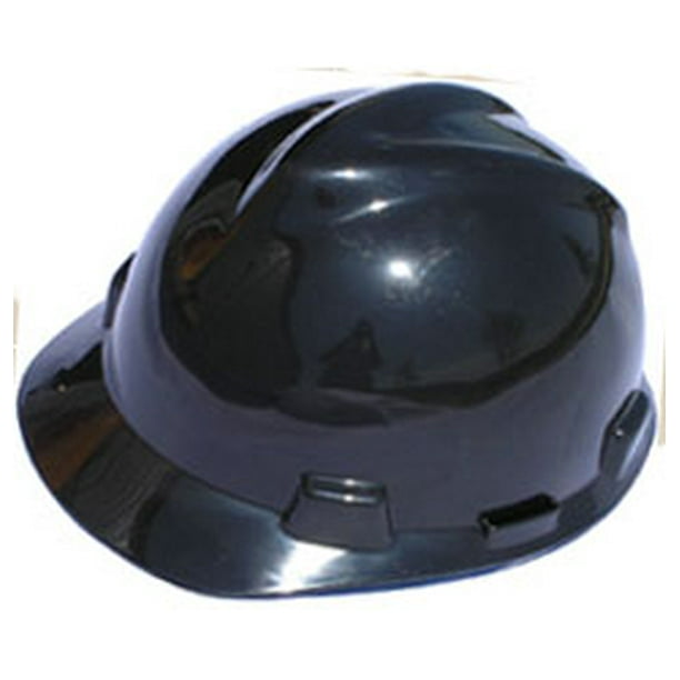 MSA Jumbo Large Size V-Gard hard hats with ratchet suspensions, Black ...