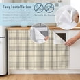 Beige Grid Gingham Cabinet Curtains 10" W x 11" L Abstract Modern ...