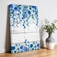 Blue Floral Canvas Wall Art for Living Room, Watercolor Spring Gradient ...