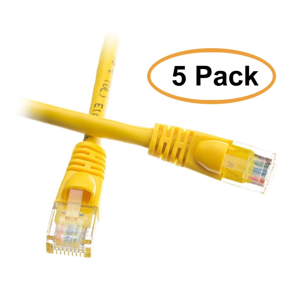 C&E Cat6 6 Inch Snagless/Molded Boot Ethernet Patch Cable, 5 Pack ...
