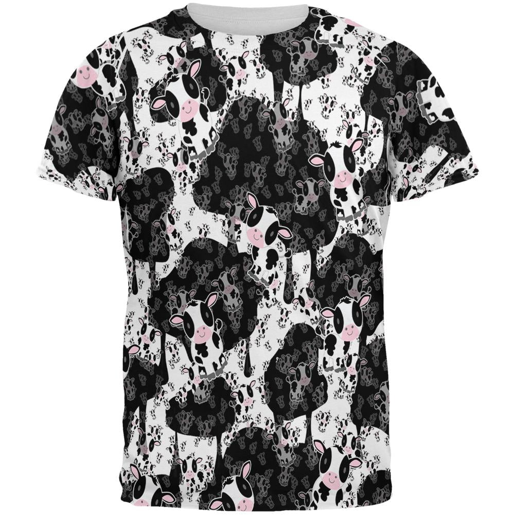 Cute Mad Cow Pattern All Over Mens T Shirt Multi MD - Walmart.com