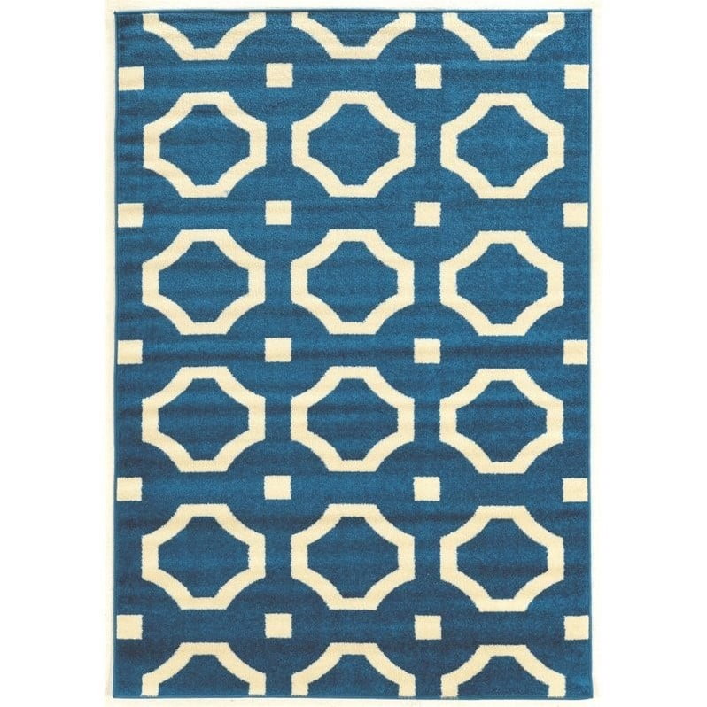 Claremont Octagon Blue/Creame Rug, Multiple Sizes - Walmart.com