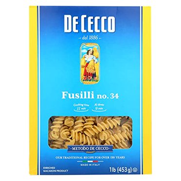De Cecco Pasta, Fusilli Corti Bucati, 1 Pound (Pack of 12) - Walmart.com