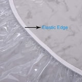 Round Waterproof Table Cover Elastic Tablecloth Vinyl Fitted Table ...