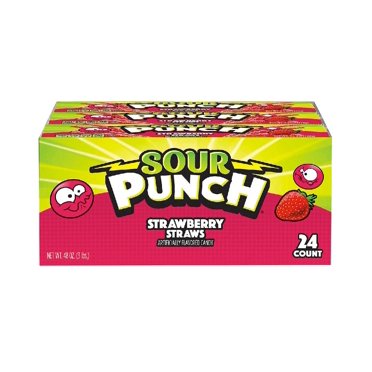 Sour Punch Watermelon Sour Straws, 2oz Tray, (24 Pack) - Walmart.com