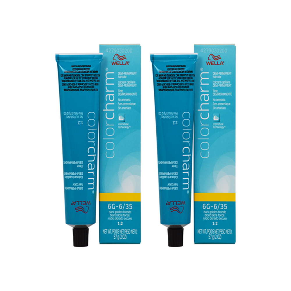 Wella Color Charm 6G-Dark Golden Blonde (Pack of 2) +Tail Comb ...