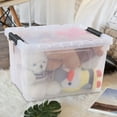 Doryh 35 Liter Clear Plastic Storage Bin with Wheels, Set of 4 ...