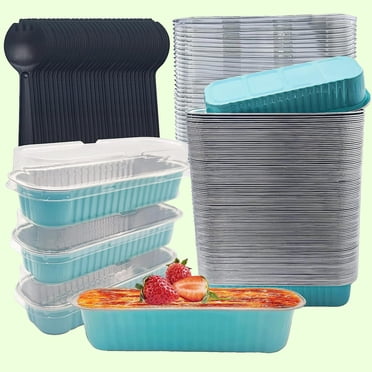 10Pcs Mini Loaf Pans With/Without Lids 6.8OZ Rectangle Aluminum Foil ...