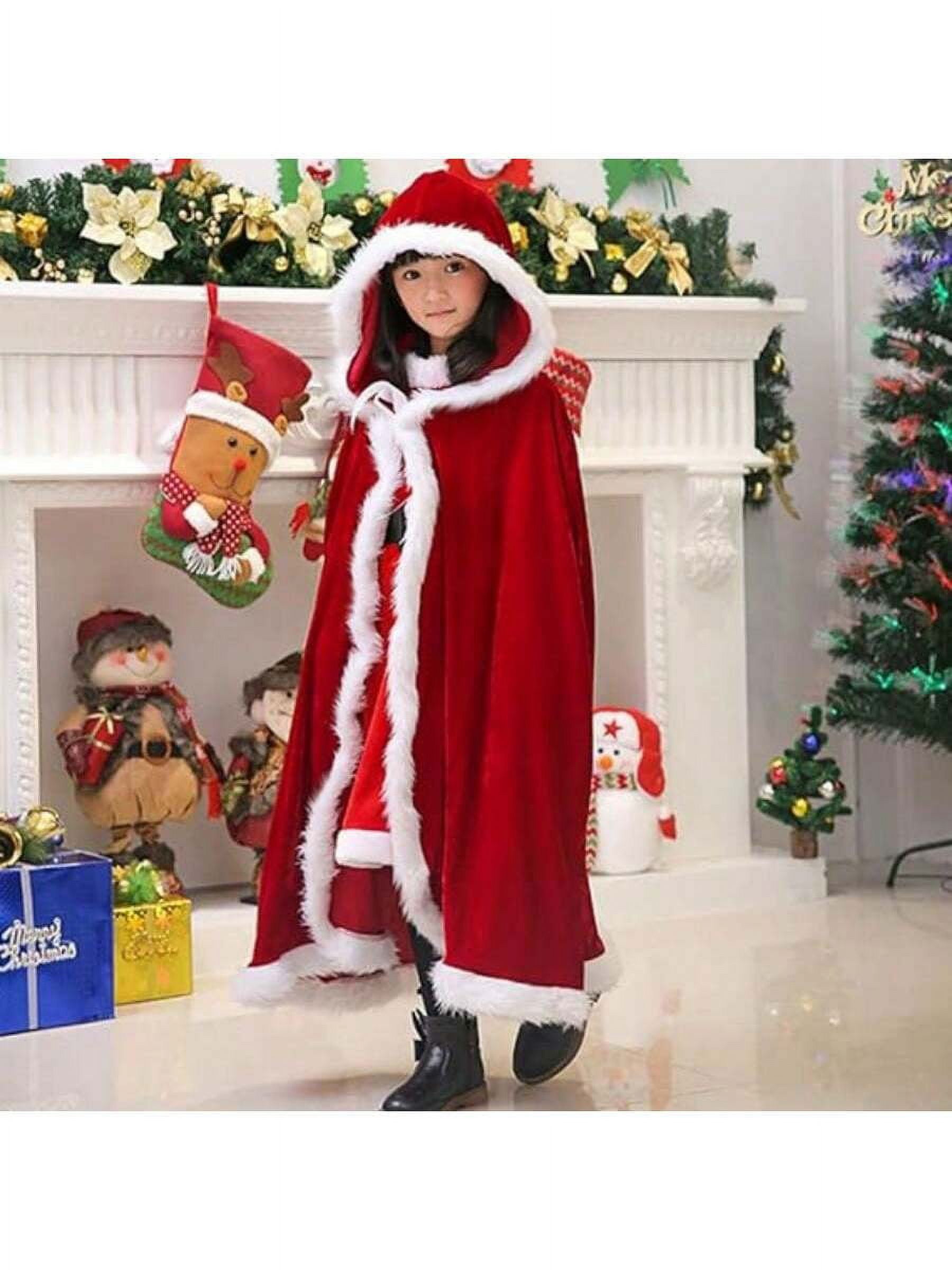 1pc 67-inch Black Deluxe Velvet Adult Cloak Cape With Lined Hood ...