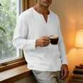 Guluxicc Linen Shirts for Men V Neck Long Sleeve Vacation Outfit ...