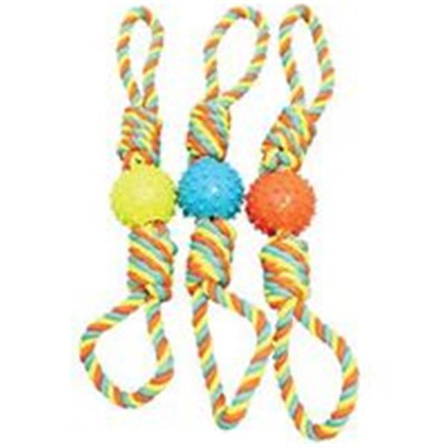 Boss Pet Products 1868140 Boss Pet Pet Toy Rope Bone Ball with Spiked ...