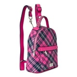 Madden NYC Women's Mini Quilted Zip Backpack Pink Plaid - Walmart.com