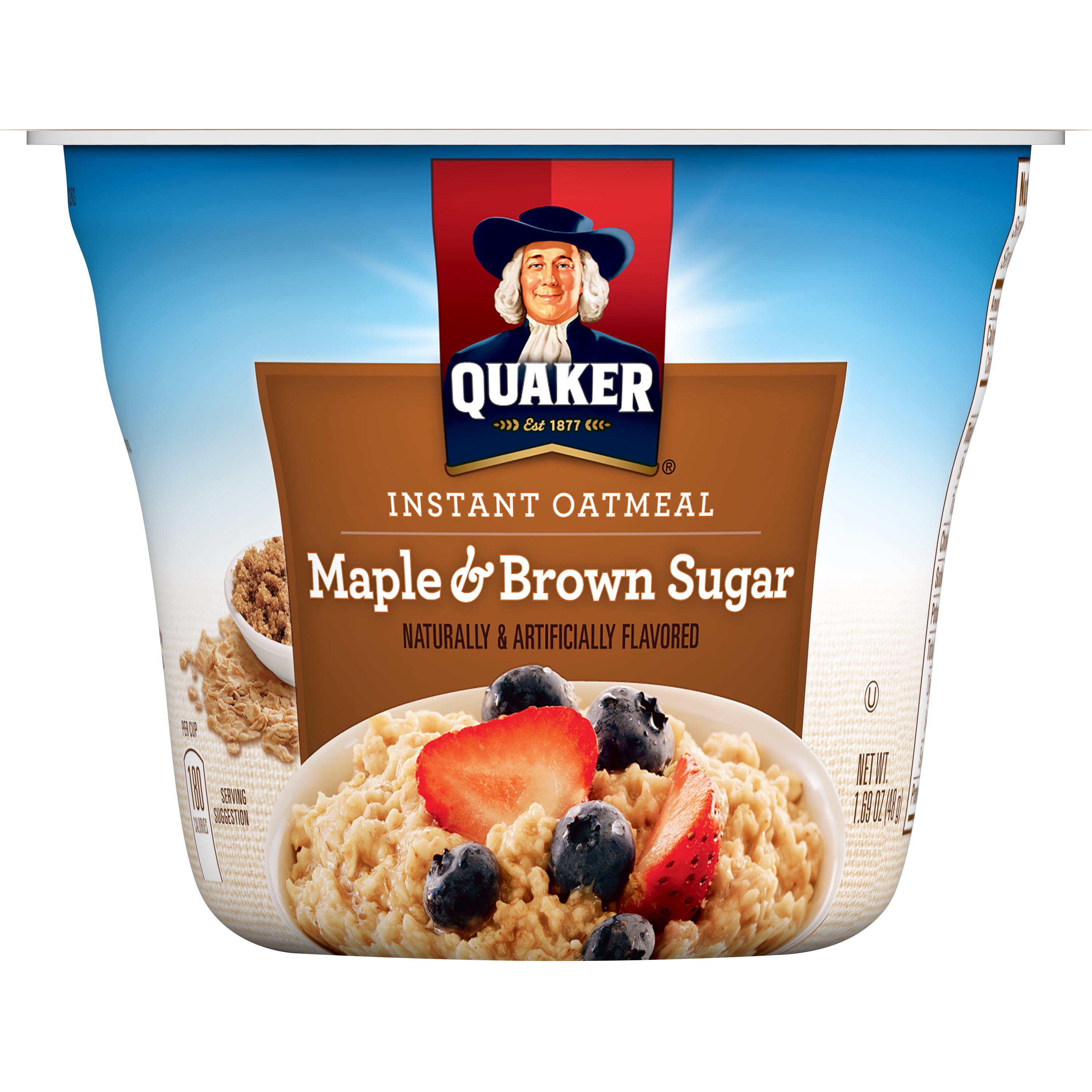 Quaker Instant Oatmeal Cups, Maple & Brown Sugar, 1.69 Oz - Walmart.com