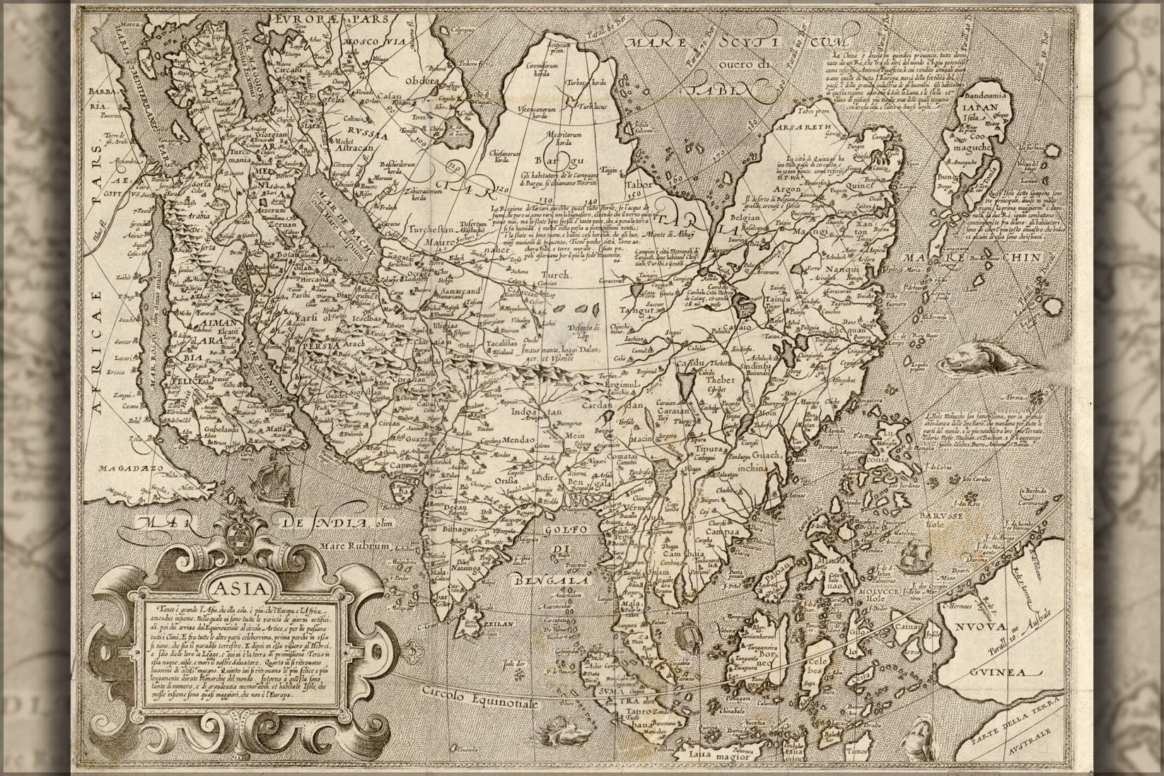 24"x36" Gallery Poster, map of asia 1602 - Walmart.com
