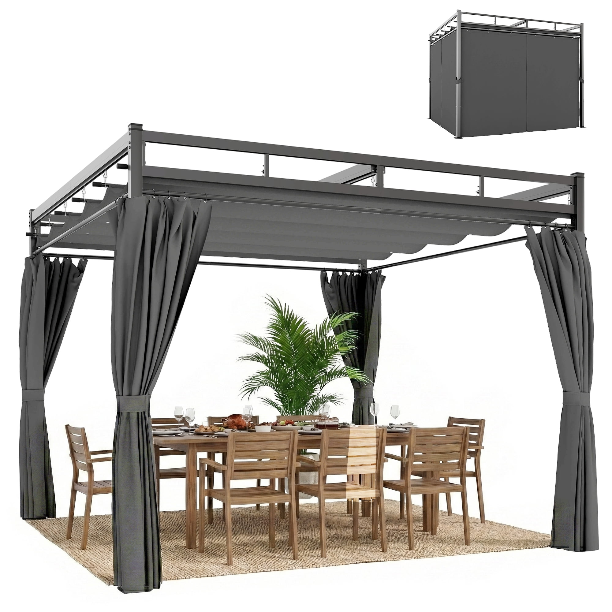Click here for Outsunny 10 X 10 Outdoor Gazebo  Retractable Pergo... prices