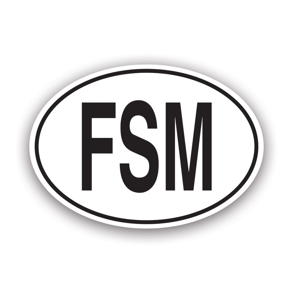 FSM Federated States of Micronesia Country Code Oval Sticker Decal ...