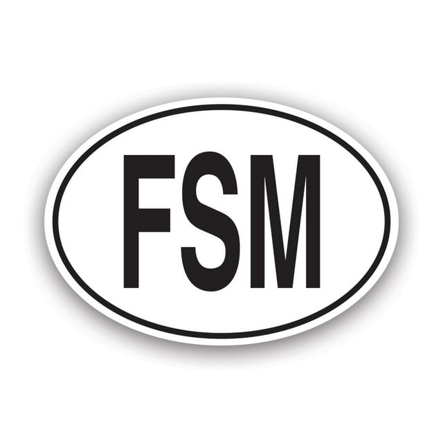 FSM Federated States of Micronesia Country Code Oval Sticker Decal ...