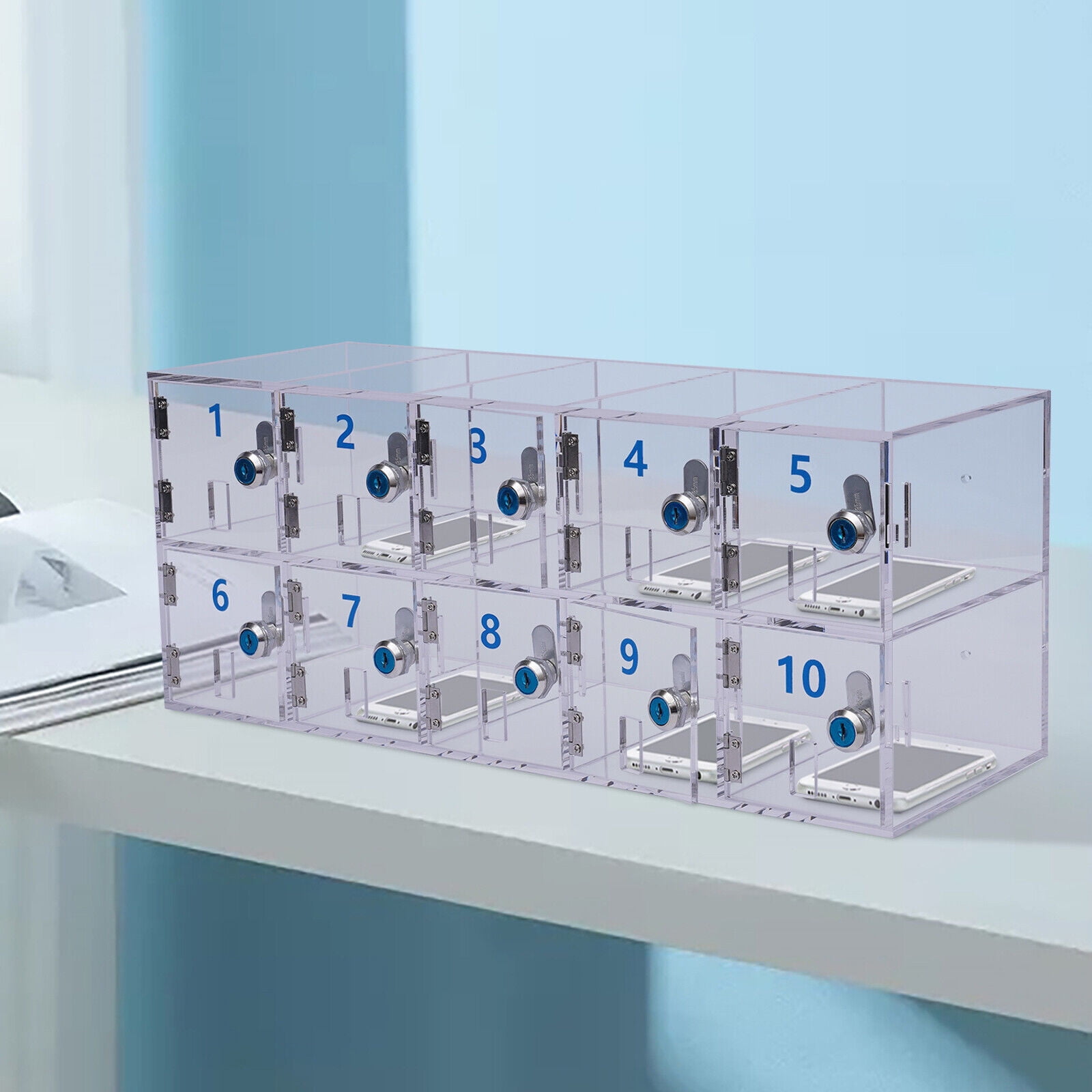 TOOL1SHOoo 10-Compartment Cell Phone Storage Cabinet, Classroom Office ...