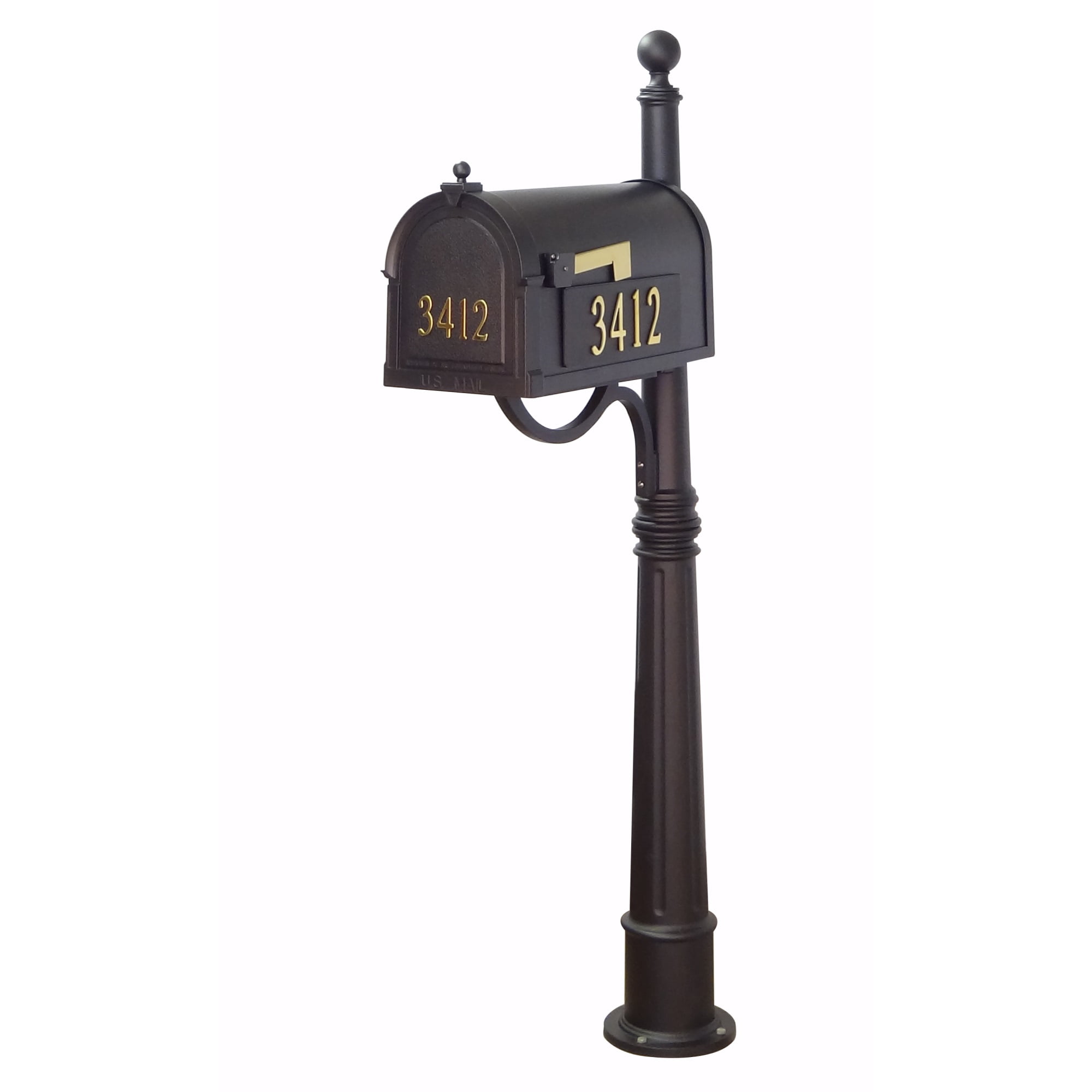Berkshire Curbside Mailbox with Front and Side Address Numbers and ...