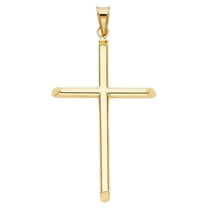 14K Tri Color Gold Diamond Cut Crucifix Jesus Cross Stamp Religious ...