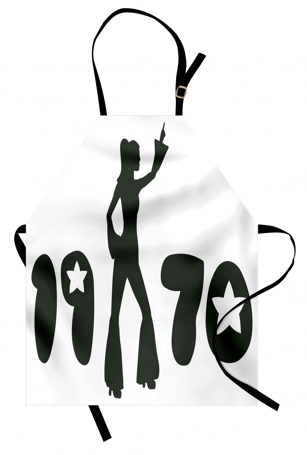 70s Party Apron Retro Seventies Woman Silhouette with Stars Dancing ...