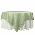 Efavormart 90"X90" Accordion Crinkle Taffeta Table Overlay - Sage Green ...