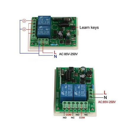 pitrice Wireless AC Relay Receiver Module RF Remote Control ...