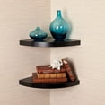 Danya B. Black Veneer Corner Radial Shelves (Set of 2) - Walmart.com