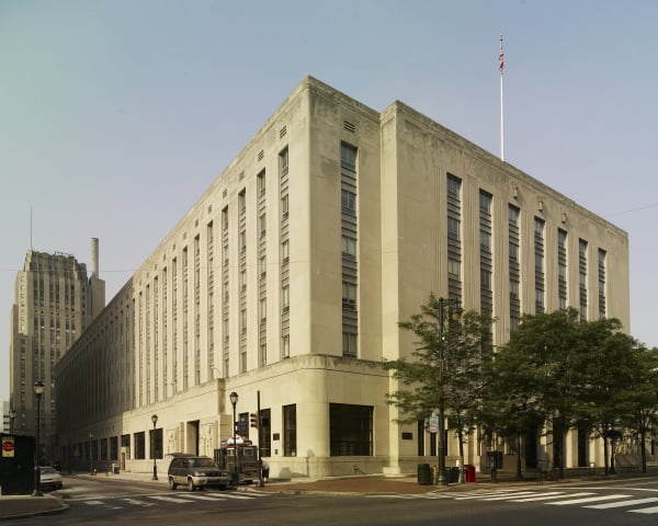 Print: Exterior, Robert North Carolina Nix Federal Building ...