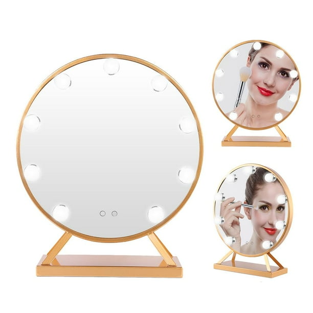 Round Cosmetic Mirror Greensen Round Cosmetic Mirror With 9 Led Bulbs