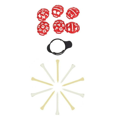Golf Ball Line Marker Alignment Tool Stencil 10pcs Bamboo Tee Wood Tees ...