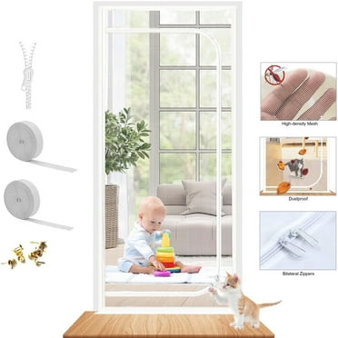 DERCLIVE Pets Proof Cat Screen Door, Breathable Mesh, 85x210cm, Zipper ...