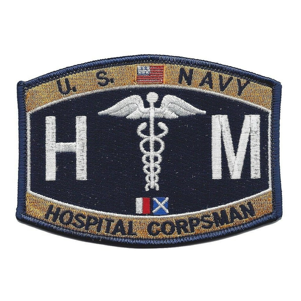 USN NAVY HM HOSPITAL CORPSMAN MOS RATING PATCH SAILOR VETERAN DOC ...